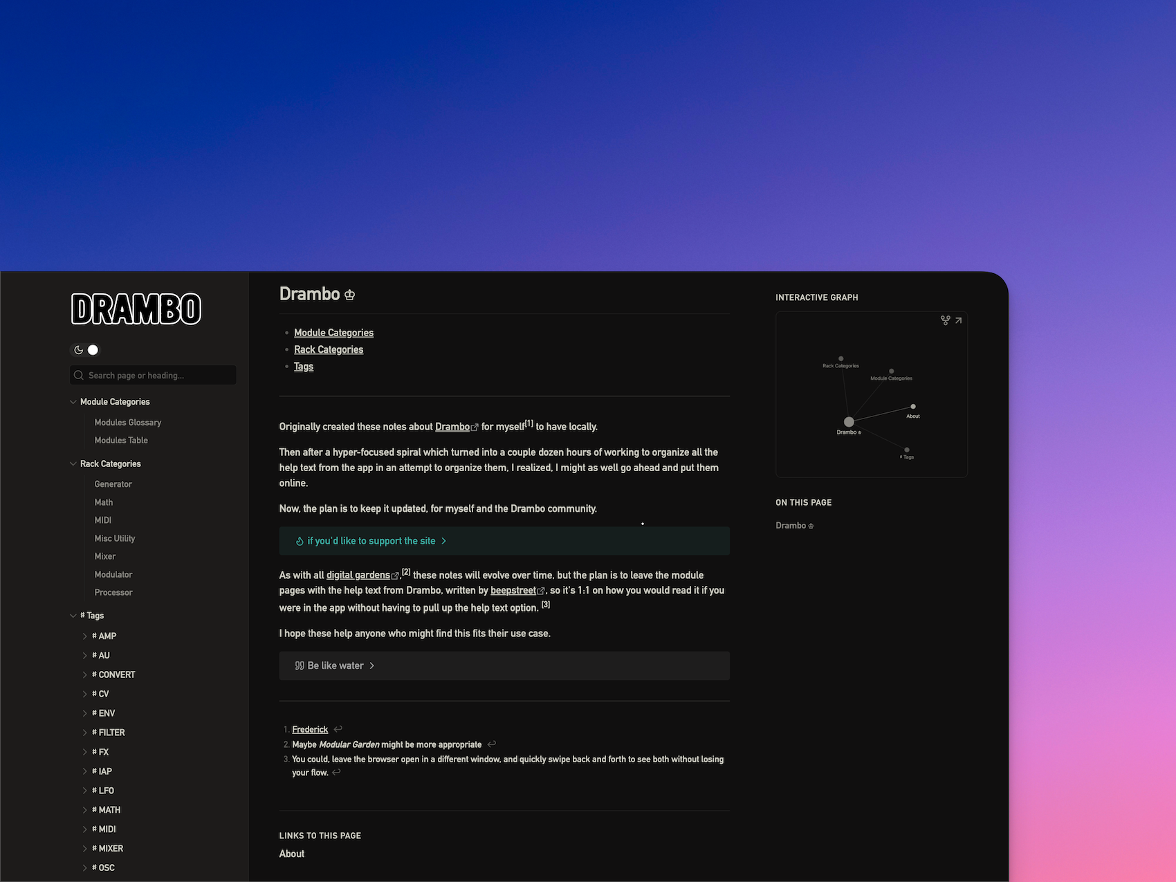 Documenting Drambo - Modular Garden Flow - All's well that ends well. — Loopy Pro Forum