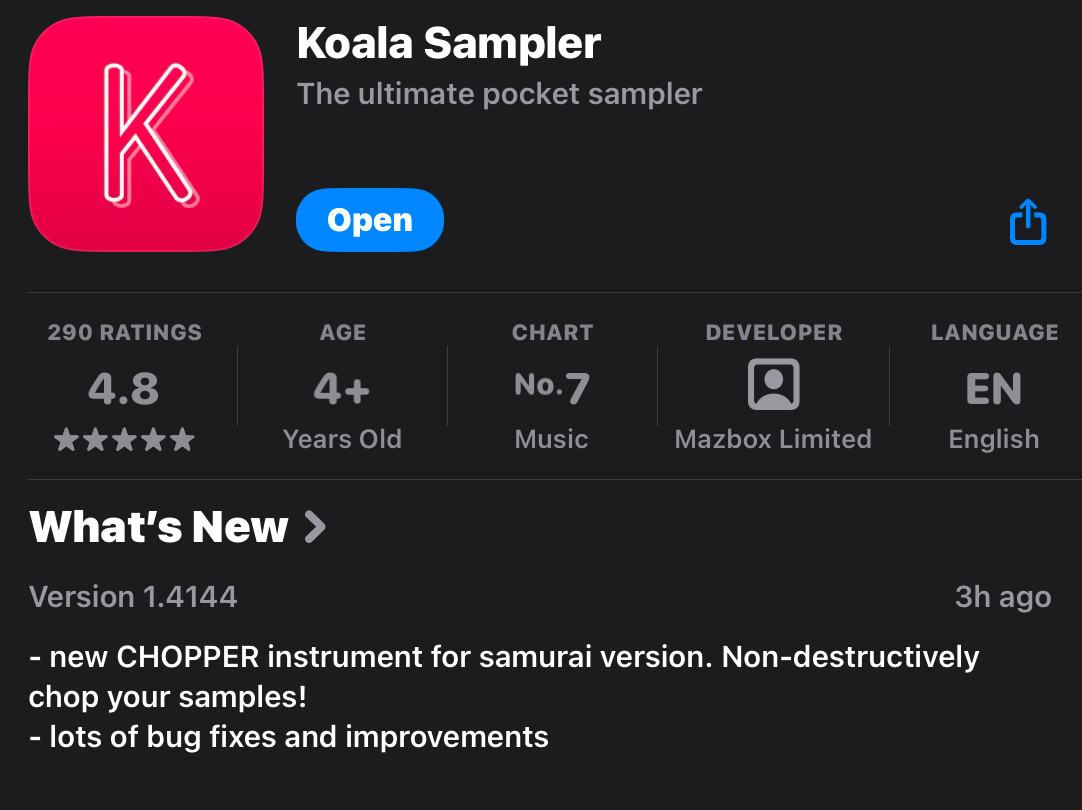 Koala update — Loopy Pro Forum